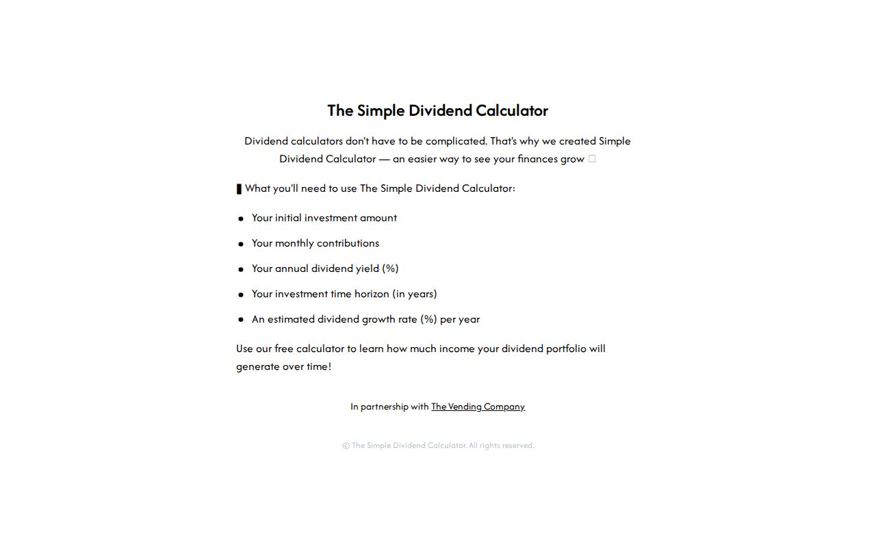 The Simple Dividend Calculator - Calculate Your Growth 🚀